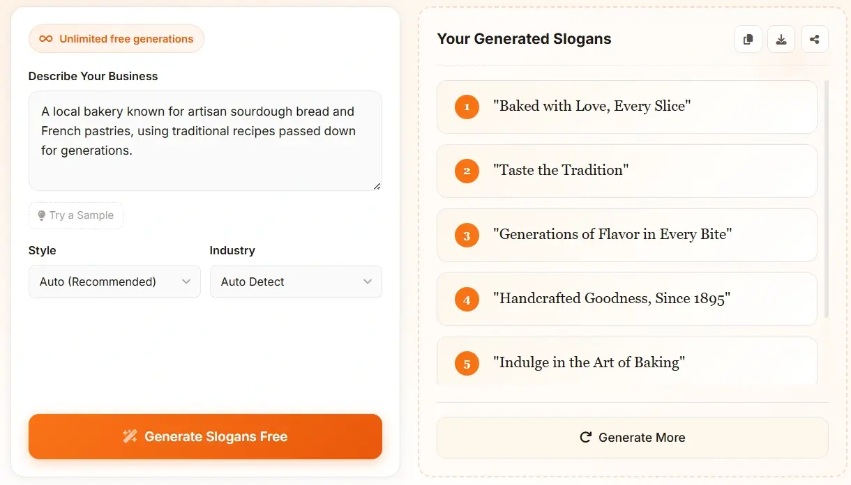 AI Slogan Generator Free Unlimited No Sign Up Required